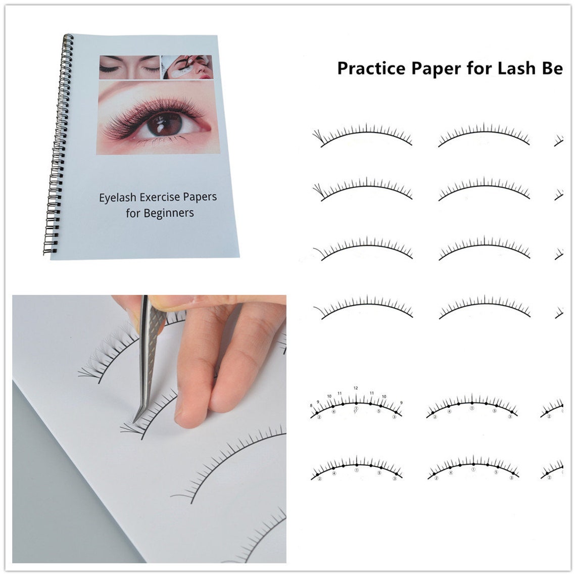 Lashes Training Exercise Papers for Beginners Professional Eyelash ...