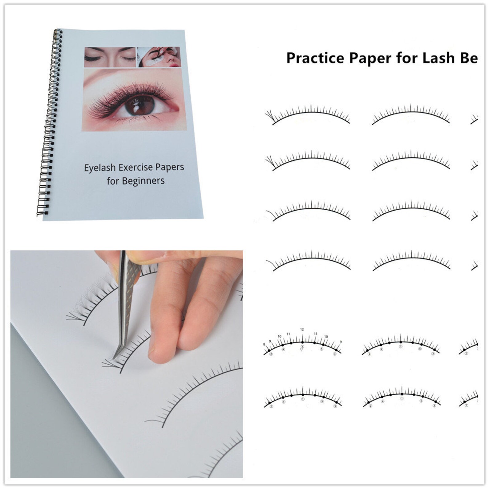 Lashes Training Exercise Papers for Beginners Professional Eyelash ...