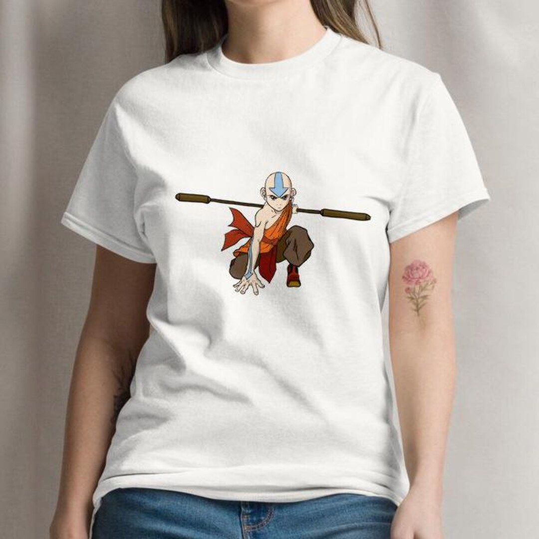 Avatar the Last Airbender White Shirt, Aang Graphic Tee, Kids Y2k ...