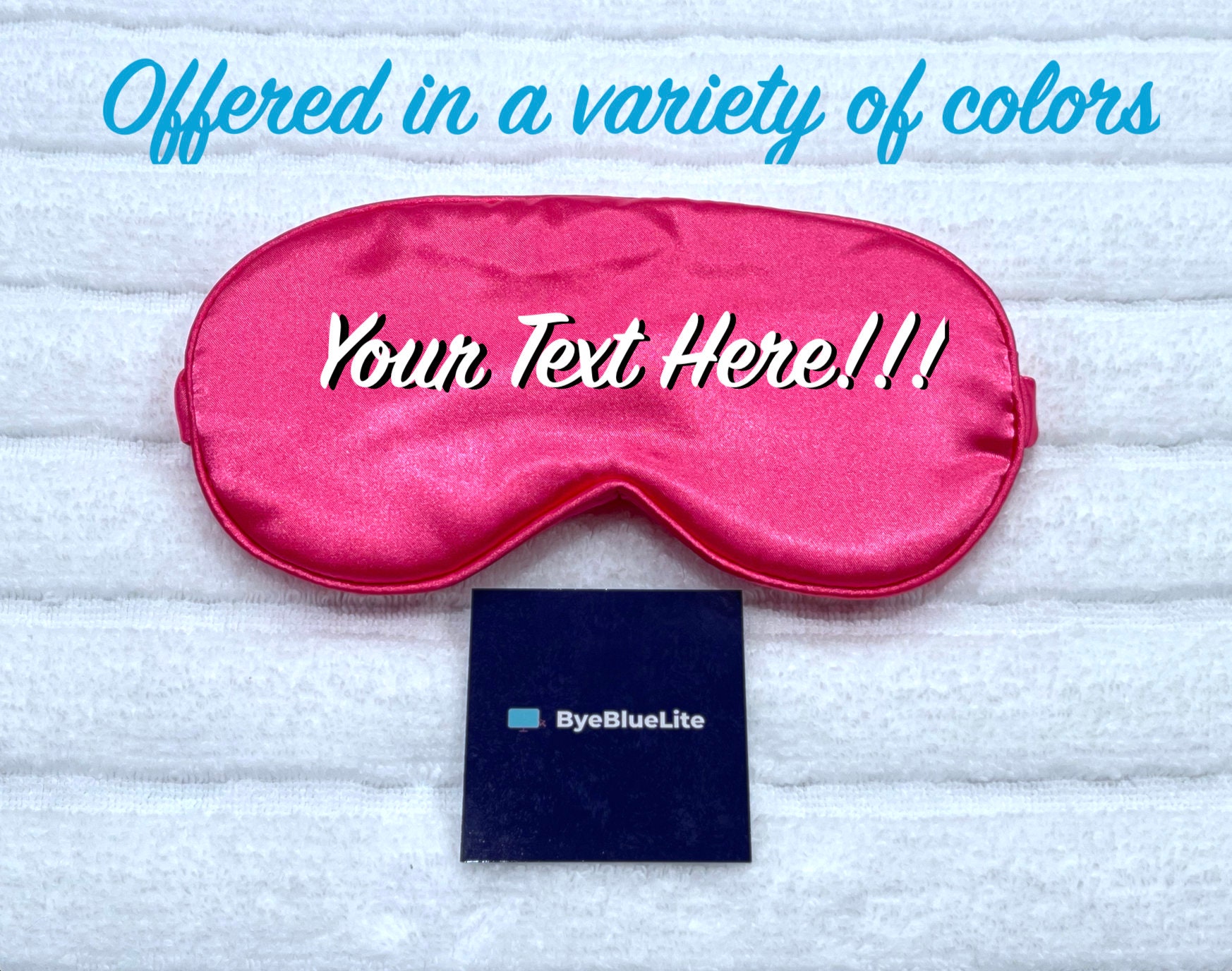 Custom Sleep Mask Personalized Custom Text by Byebluelite-perfect for ...