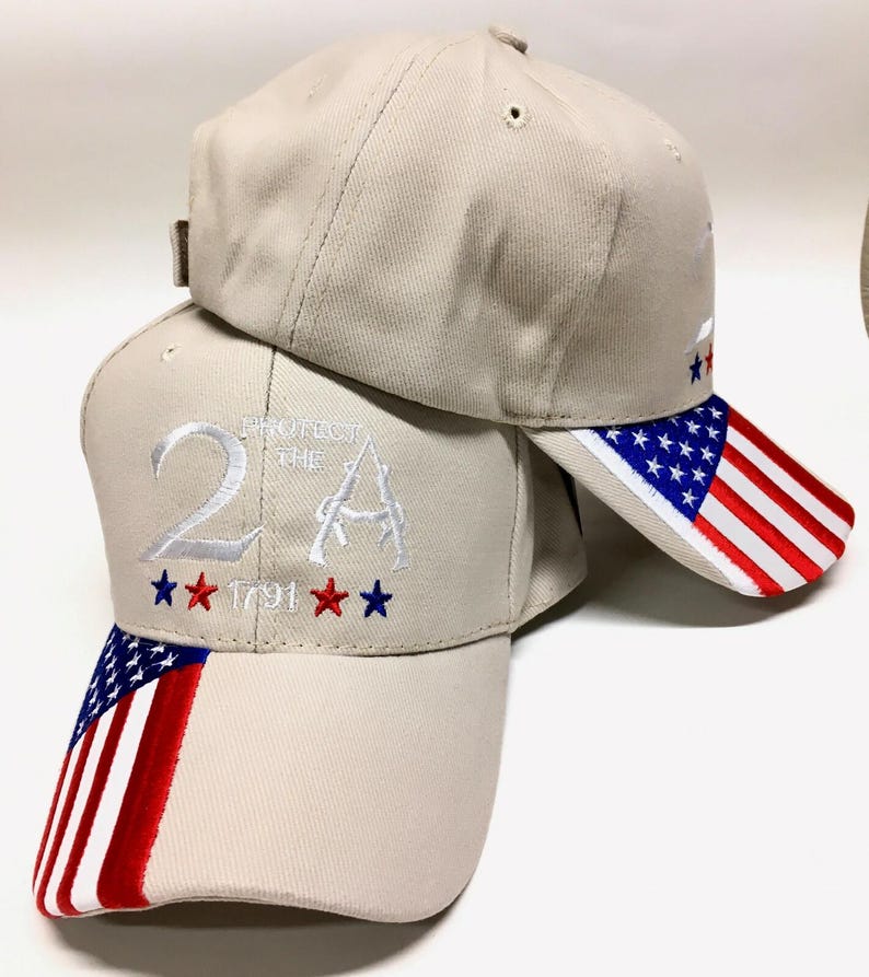 2A 2nd Amendment 1791 USA Flag on Bill KHAKI NRA Cap Hat REP2A-013 - Etsy