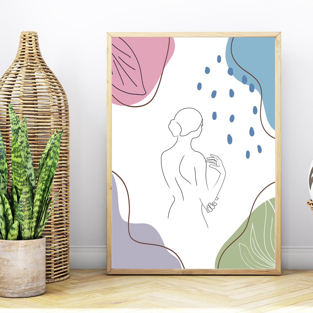 Abstract Botanical Line Art Digital Print Download Printable - Etsy