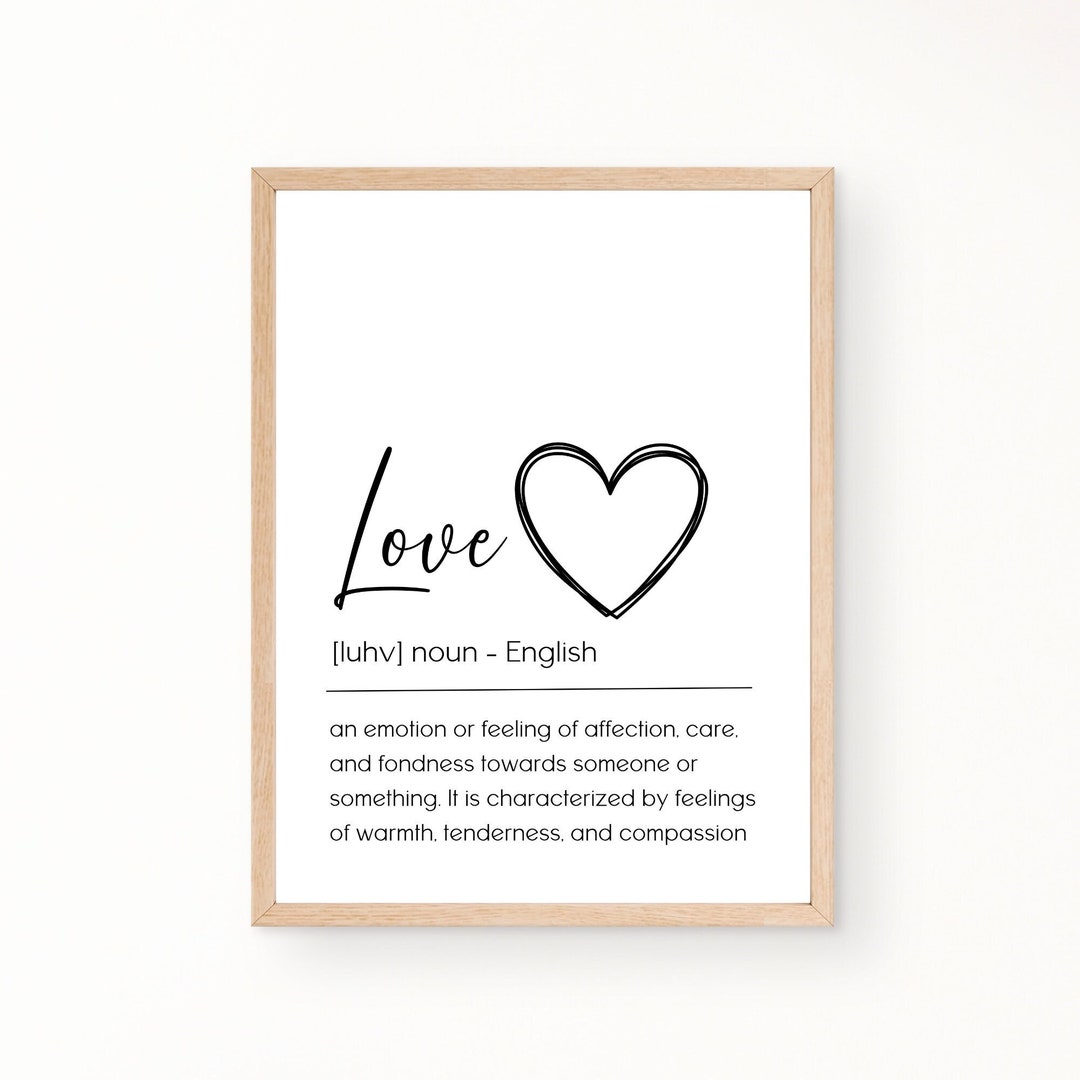 Love Definition Print, Digital Print Download, Definition Printable and ...