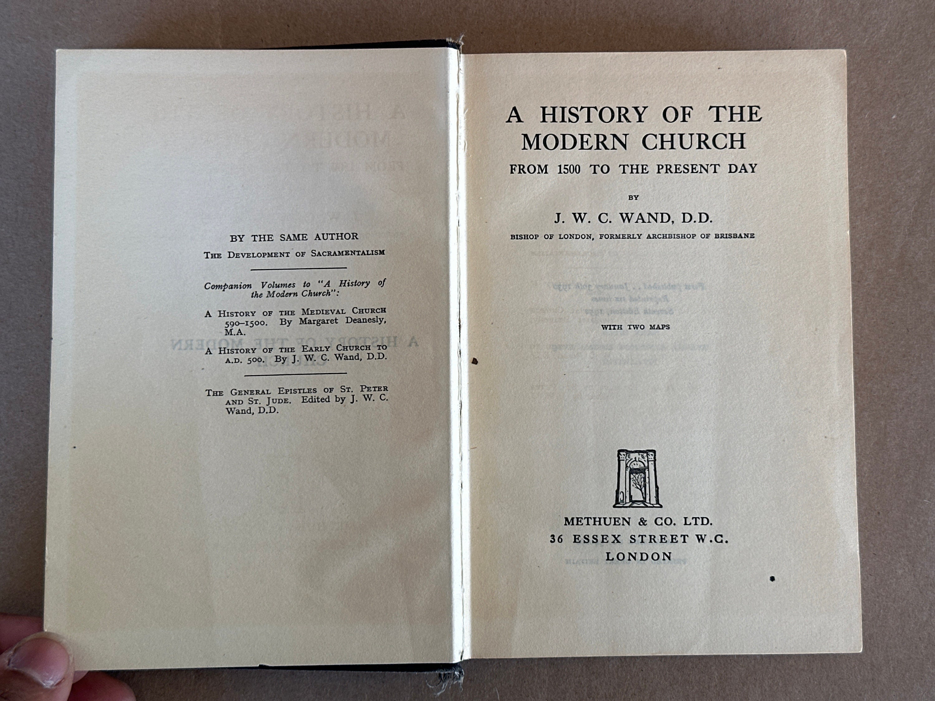 A History of the Modern Church by J.W.C. Wand (1952) - Etsy