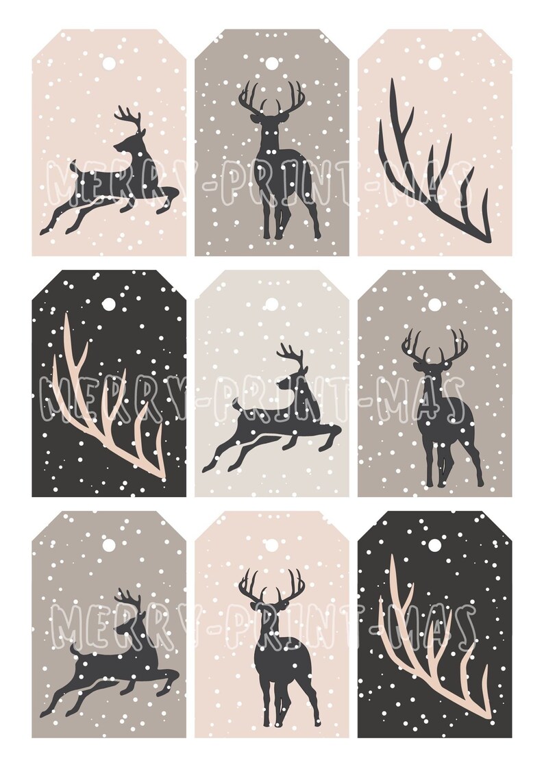 Oh Deer It's Christmas Printable Gift Tags Christmas - Etsy