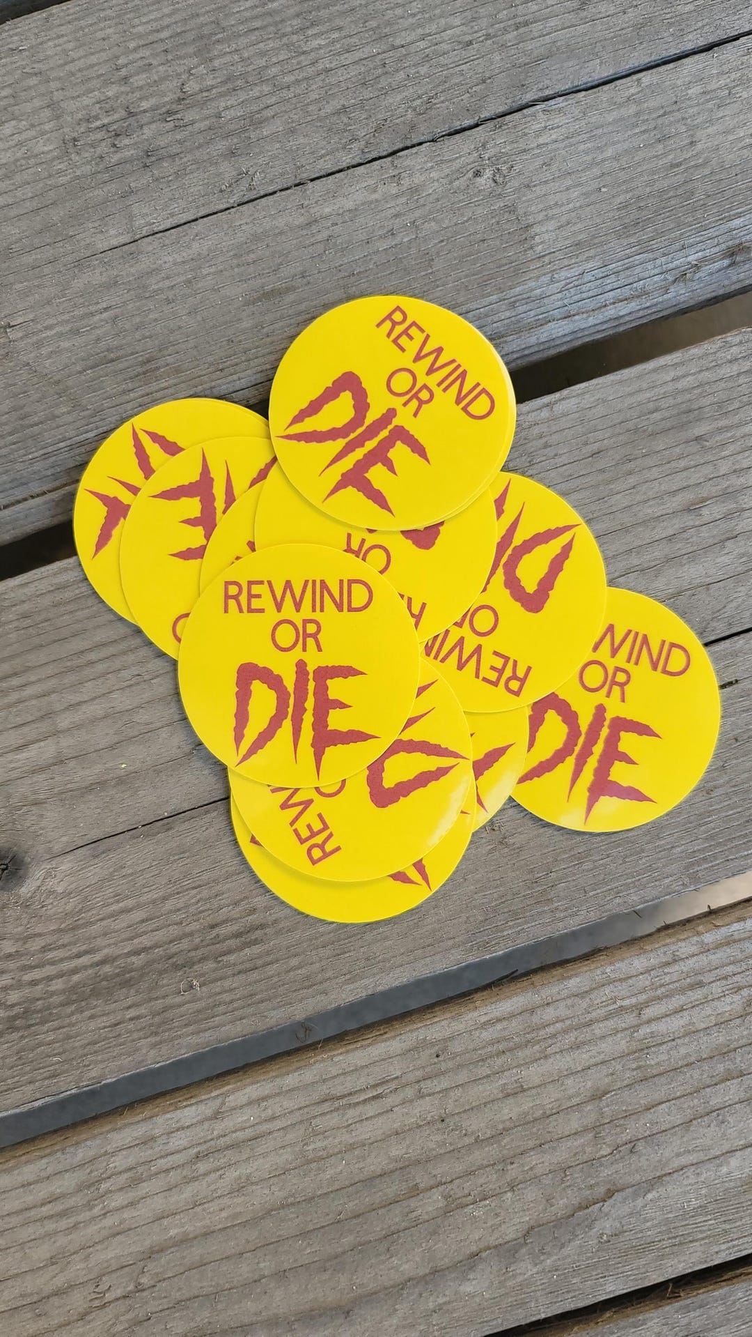 VHS Die Cut Decals Rewind or Die - Etsy