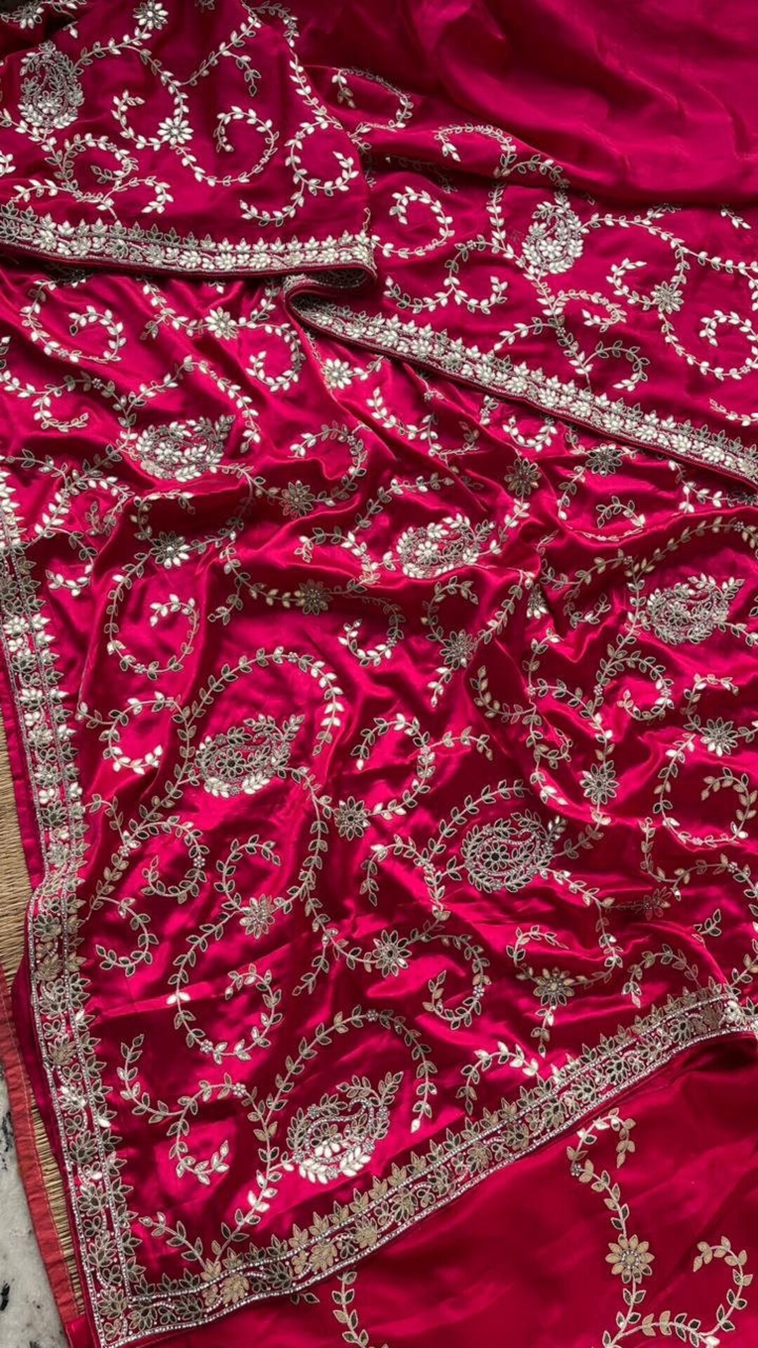 New Gajji Silk Saree With Jaipuri Gota Work Paisley Design - Etsy