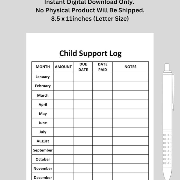 Child Payments Sheet - Etsy Child Payments Sheet - Etsy