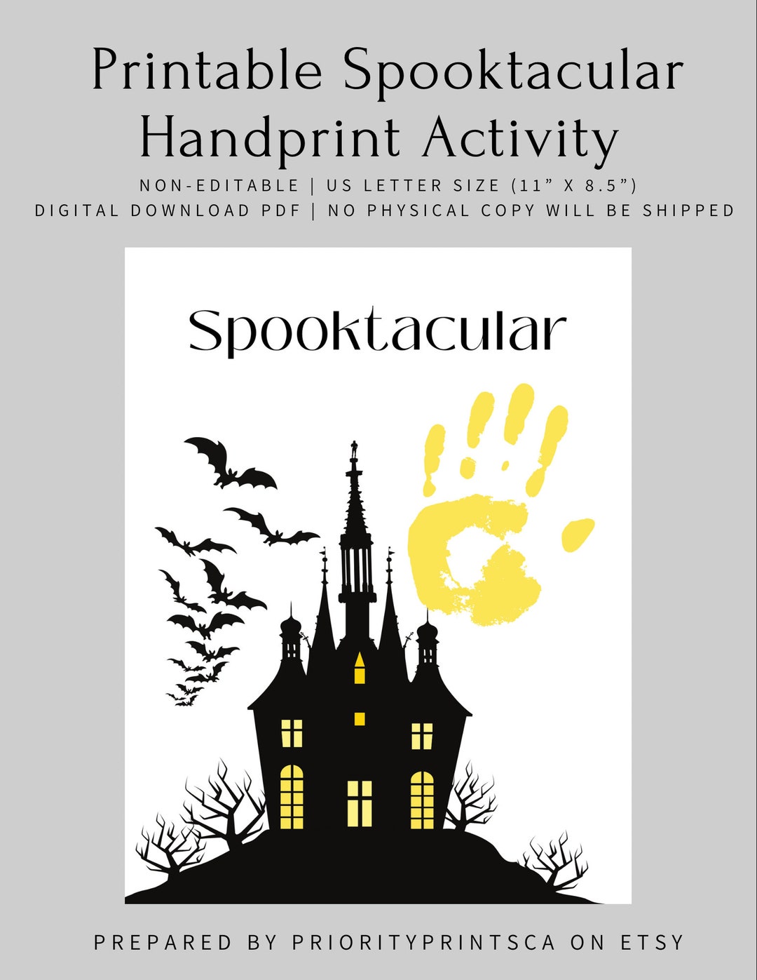 Spooktacular Handprint Art Activity | Printable | US Letter Size ...