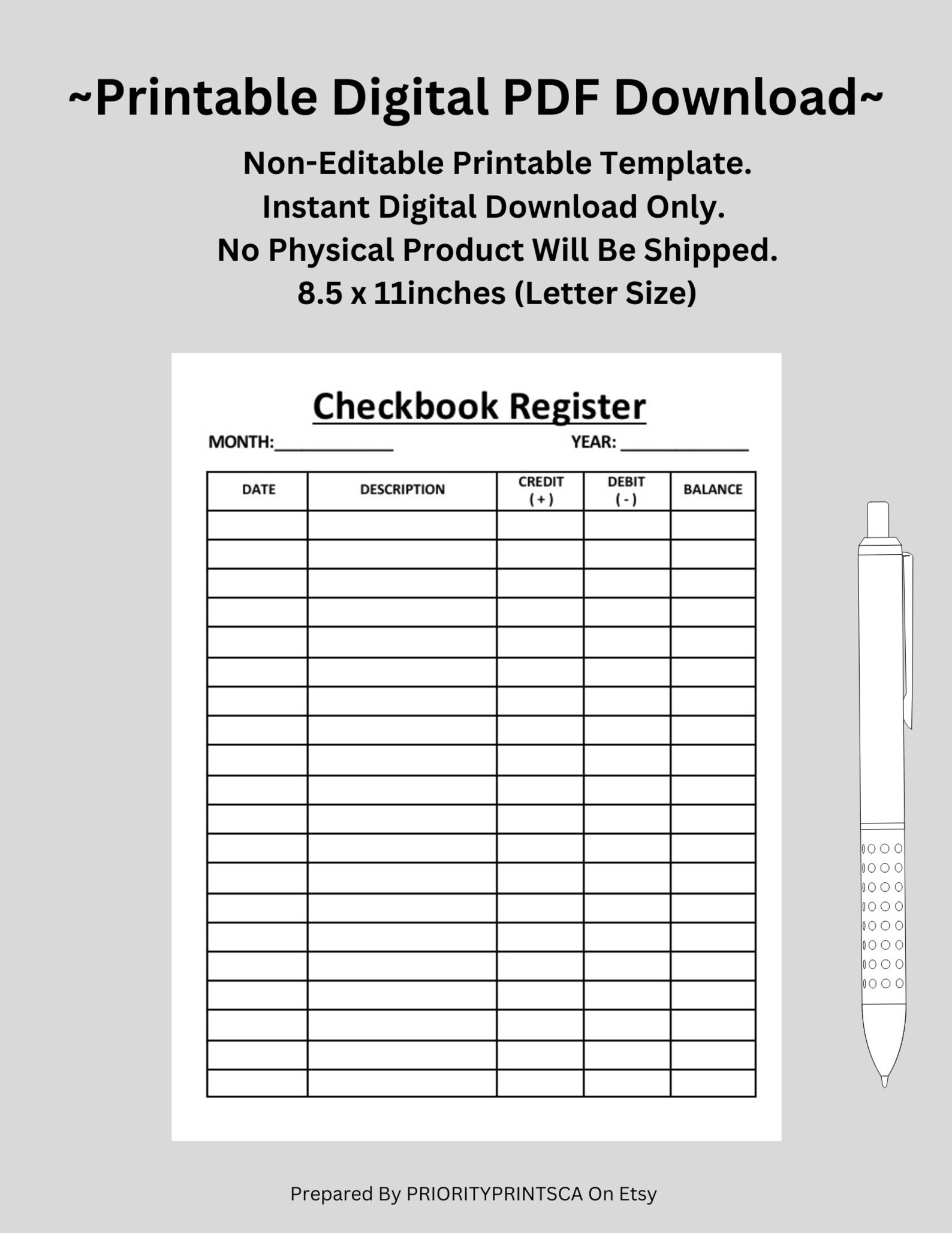 Checkbook Register. Personal Finances. Banking. Financial Well-being ...
