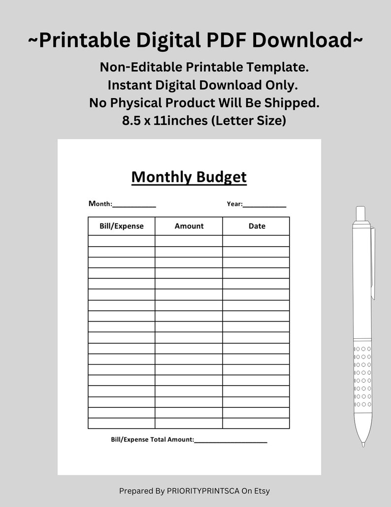 Monthly Budget Template. Personal Expenses. Personal Finances ...