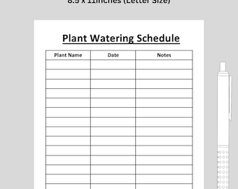 Printable/digital Plant Watering Schedule - Etsy