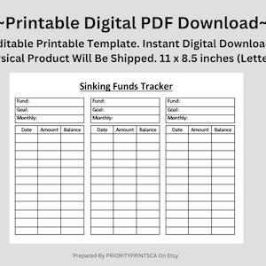 Ultimate Sinking Funds Tracker, Bills, Debts, Budgeting, Finances ...