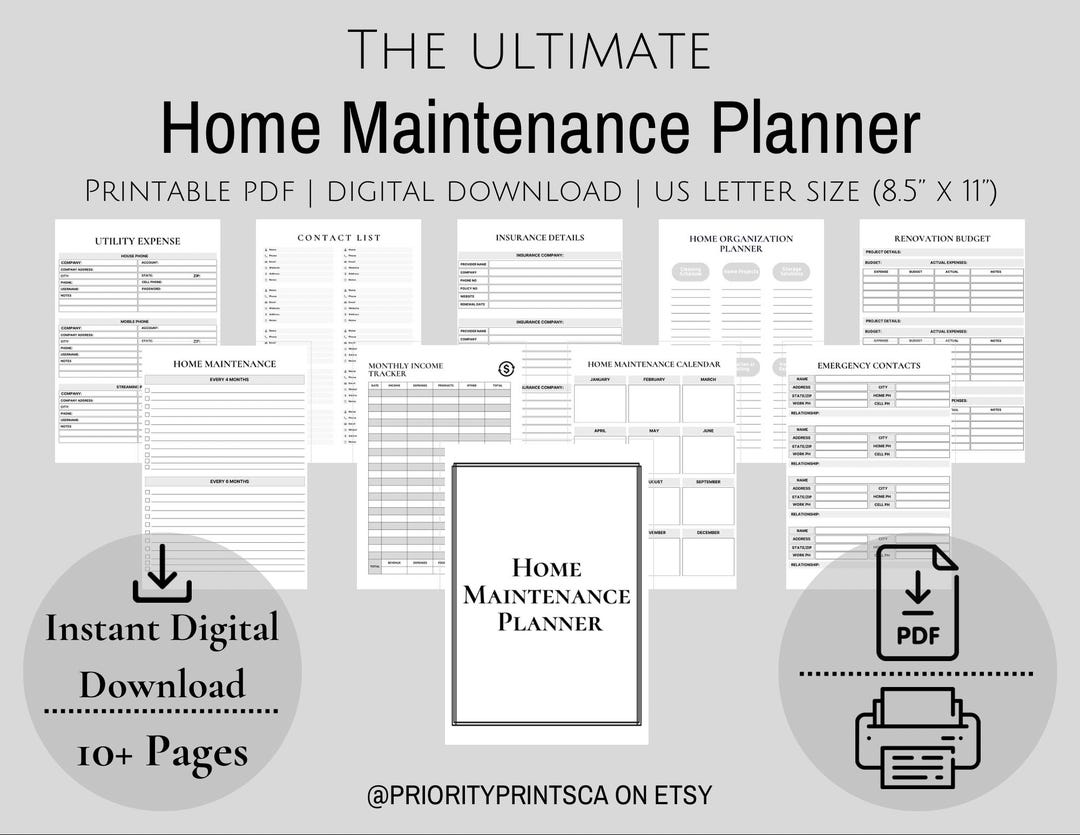 The Ultimate Home Maintenance Planner Bundle With 90 Pages, Printable ...