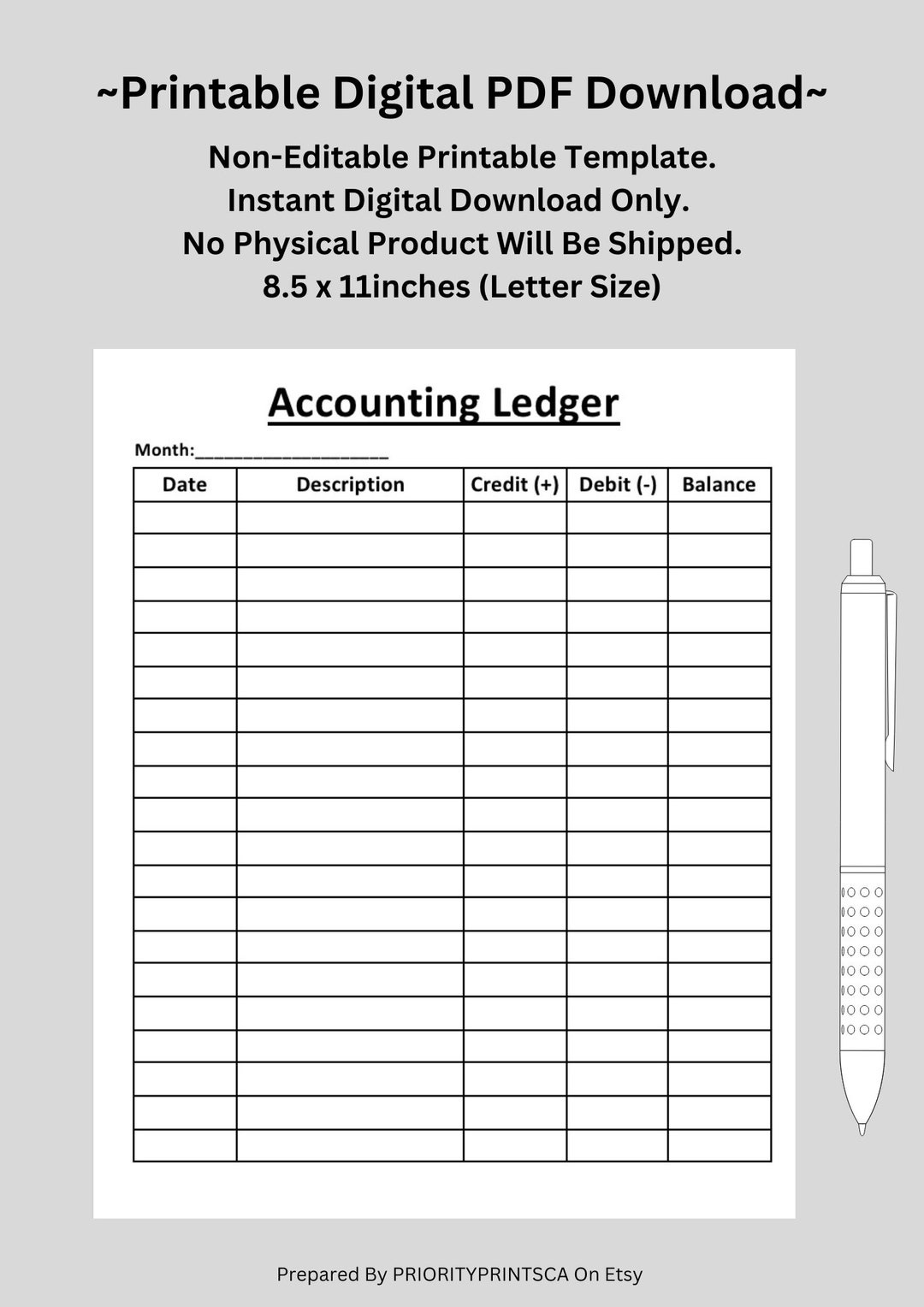 Accounting Ledger for Small Businesses, Tax Form, Cost Sheet ...