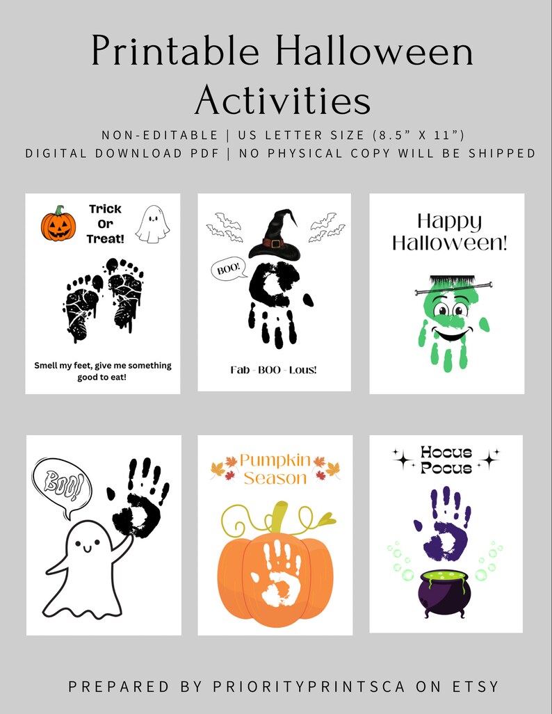 Halloween Handprint Craft Art Bundle of 6 | DIY | Preschool Art ...