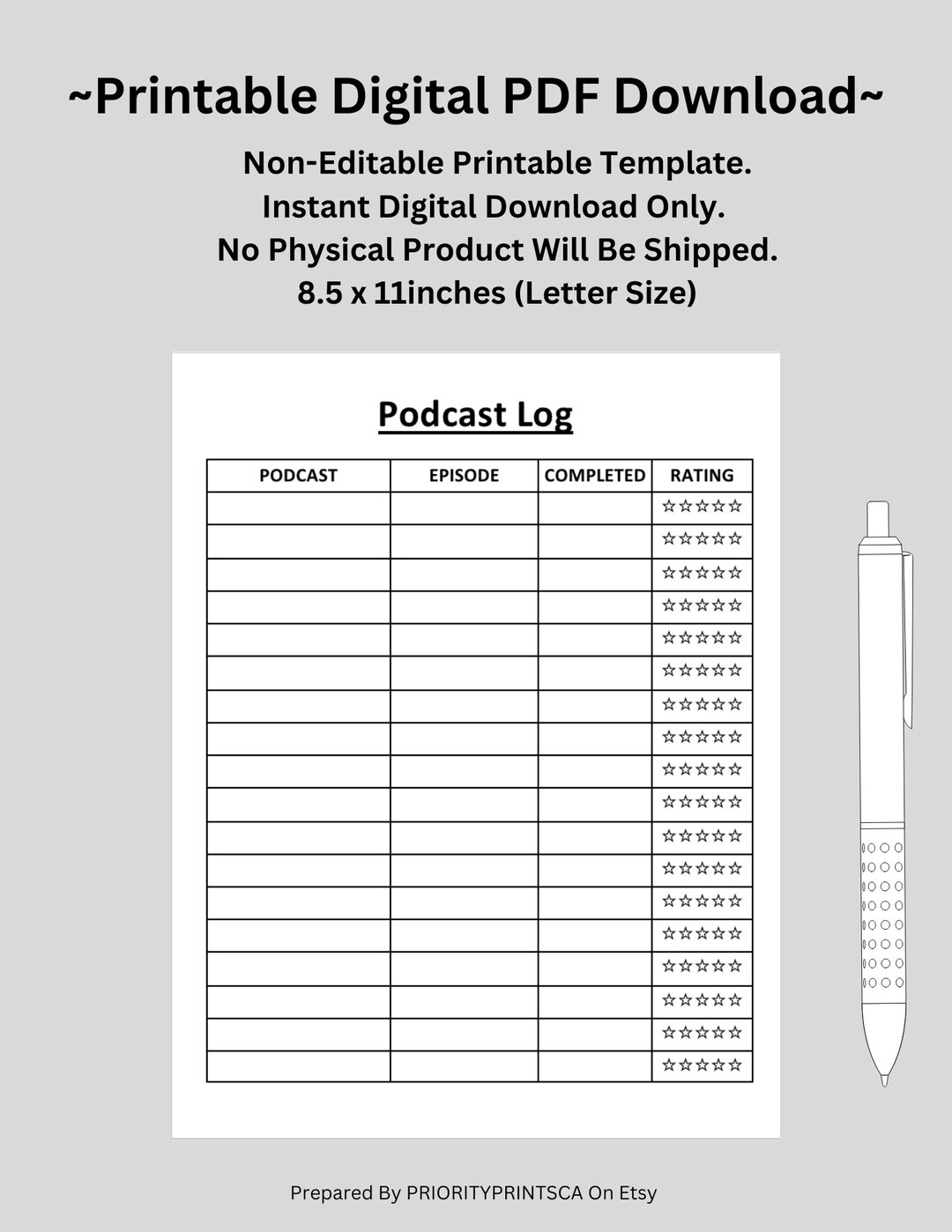 Podcast Log Review Sheet. Podcast Reviews, Podcast Sheet. Favorite ...