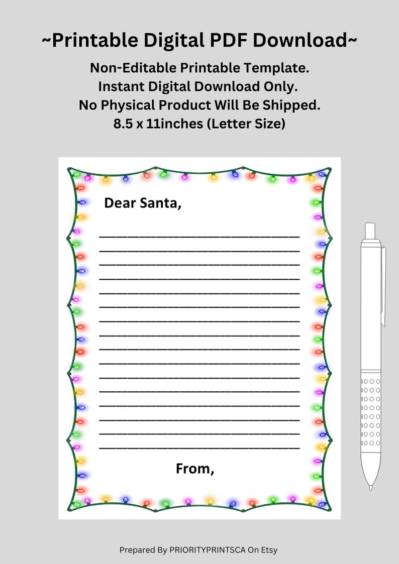 Carta de Santa, Carta para Santa, Querido Santa, Lista de Deseos de ...