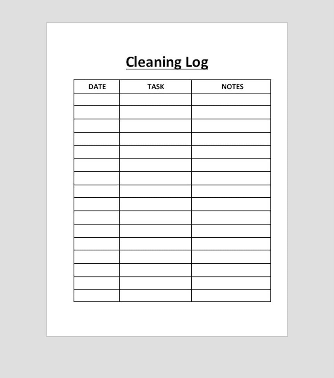 Cleaning Log, Cleaner, Cleaning Checklist, Deep Clean, Spring Clean ...
