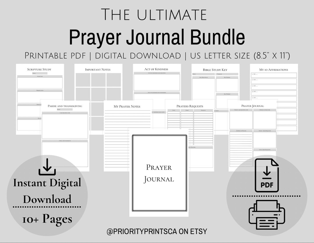 The Ultimate Prayer Journal Bundle, Printable PDF Digital Download ...