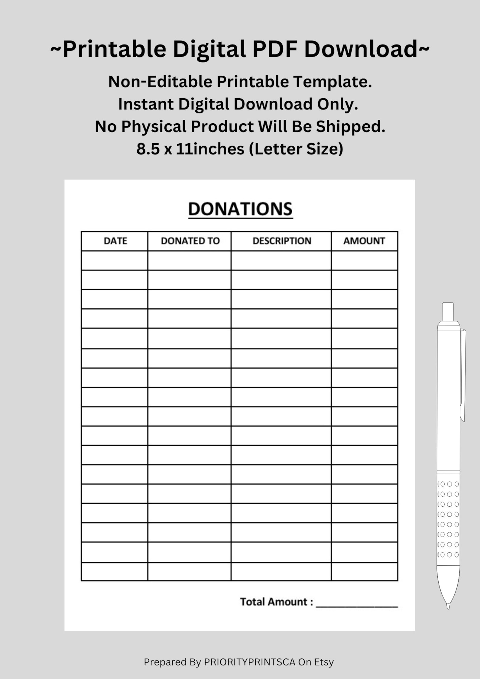 Donation Form. Donation Tracker. Donation Log. Donation Sheet ...