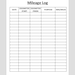 Mileage Log. Miles and Kms Tracker. Business Vehicle Log. Miles and Kms ...