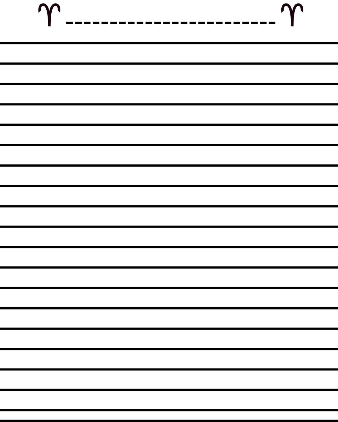 Aries Digital Printable Zodiac Themed Note Pages, 8x10, 2 Versions ...