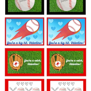 Baseball Valentine Cards, Classroom Valentines Day Printables, Baseball ...