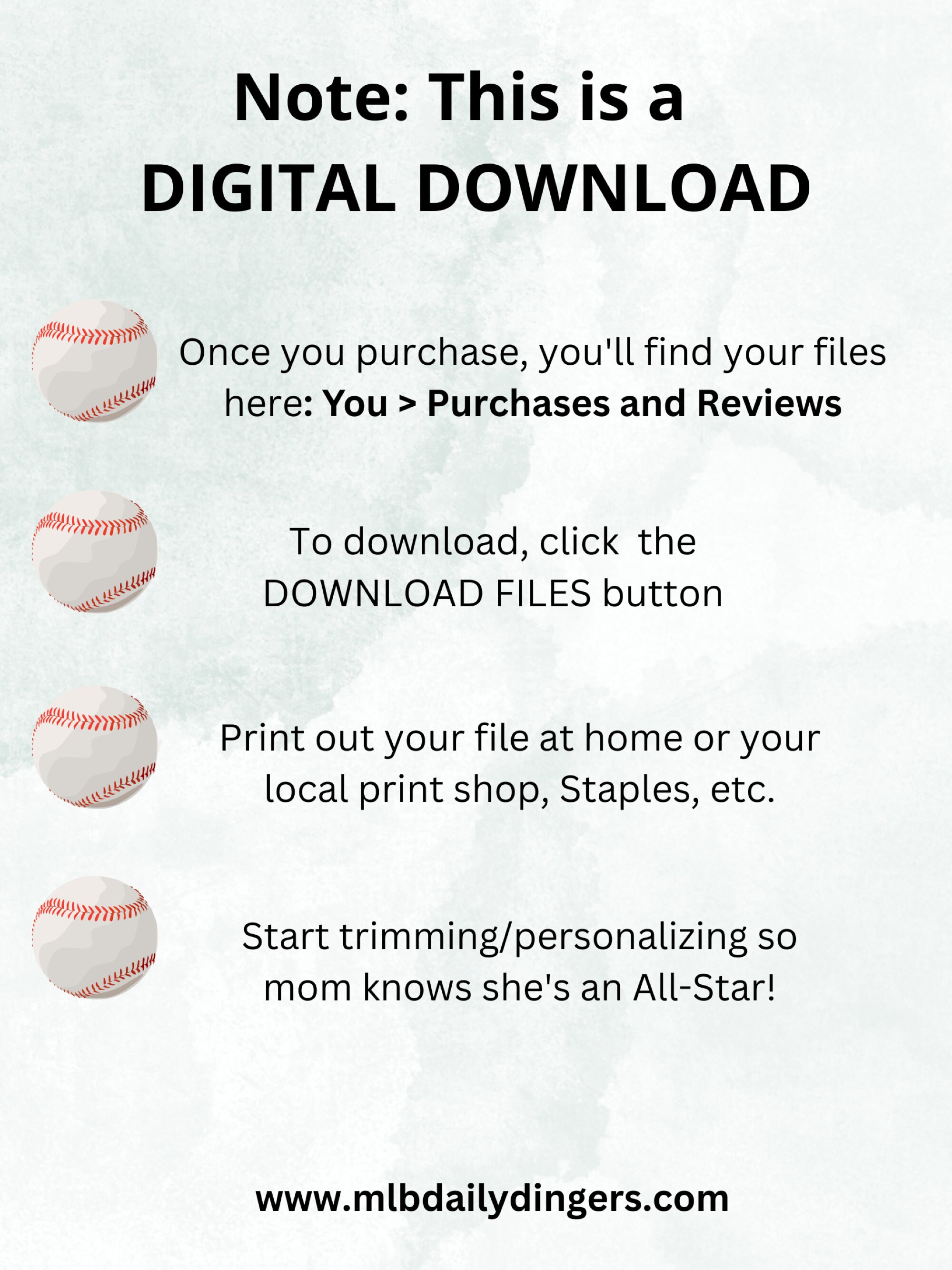 Mother's Day Card Baseball, Baseball Mom, Printable Baseball Mom Mother ...