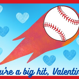 Baseball Valentine Cards, Classroom Valentines Day Printables, Baseball ...