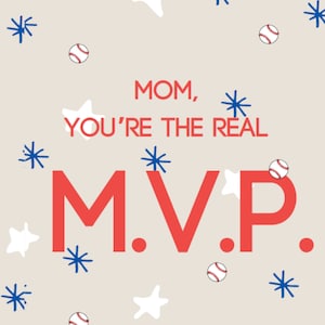Mother's Day Card Baseball, Baseball Mom, Printable Baseball Mom Mother ...