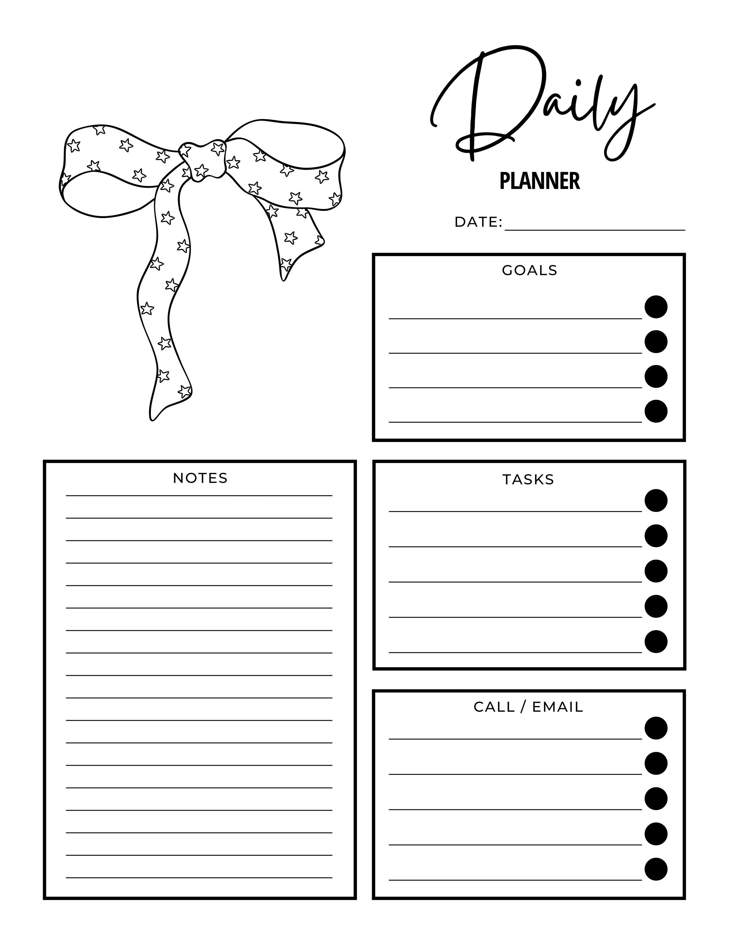 Daily Planner Printable Daily Planner Office Planner to Do List Errands ...