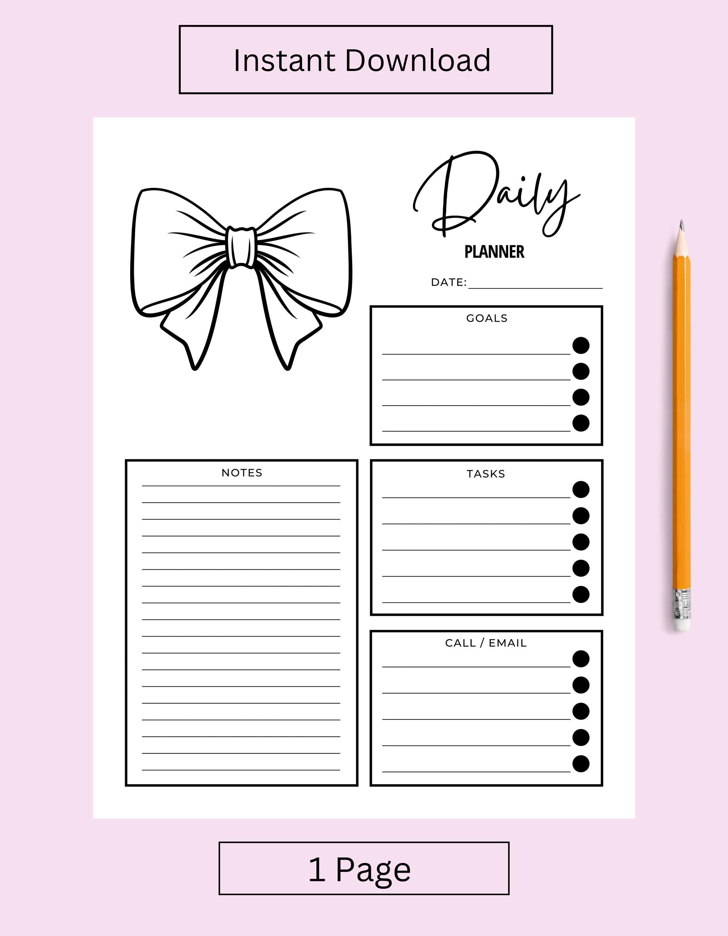 Boho Daily Planner Day Planner Printable Schedule Shopping List to Do ...