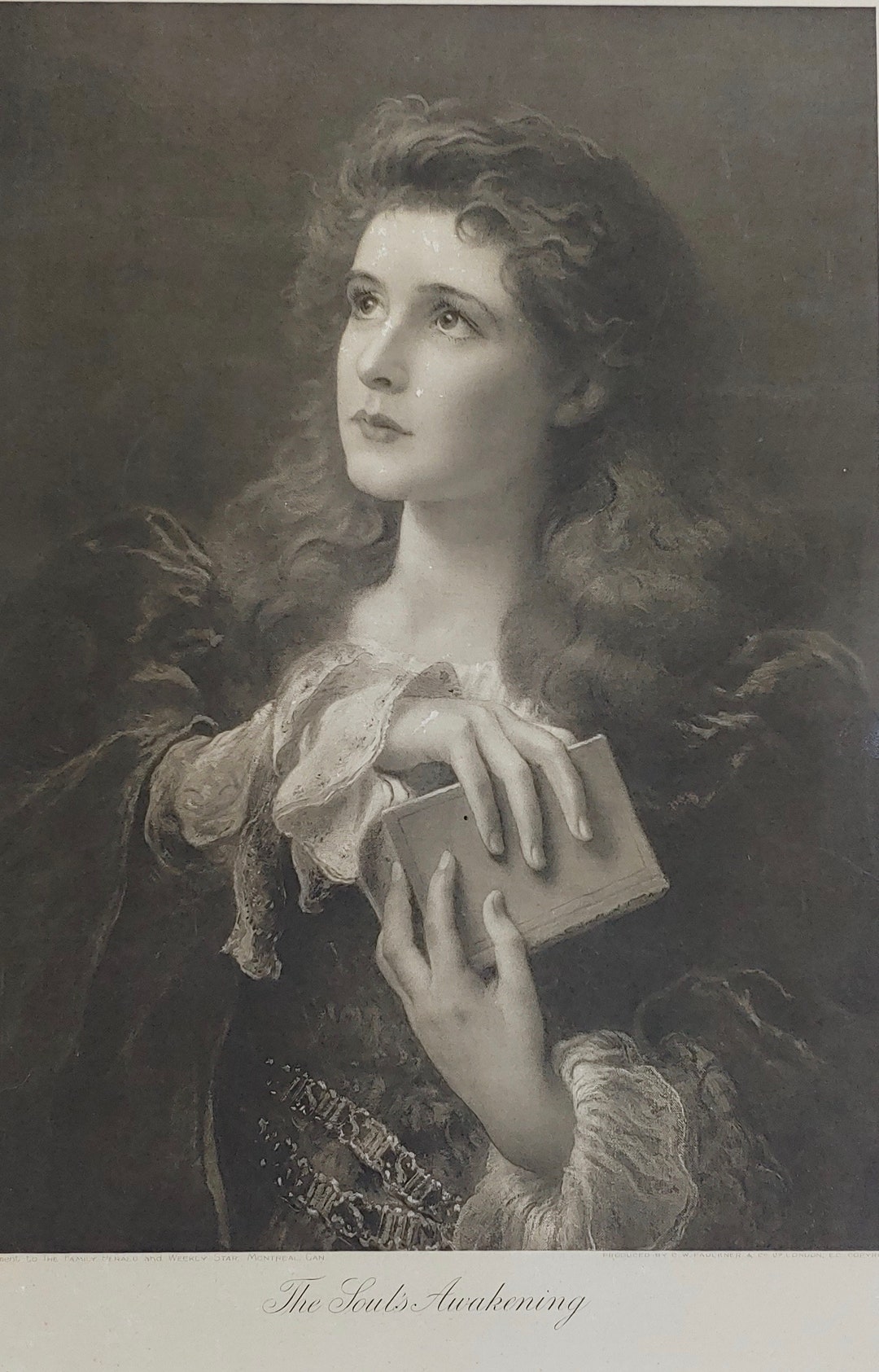 1900s the Soul's Awakening RARE ORIGINAL Antique Print Spiritual ...