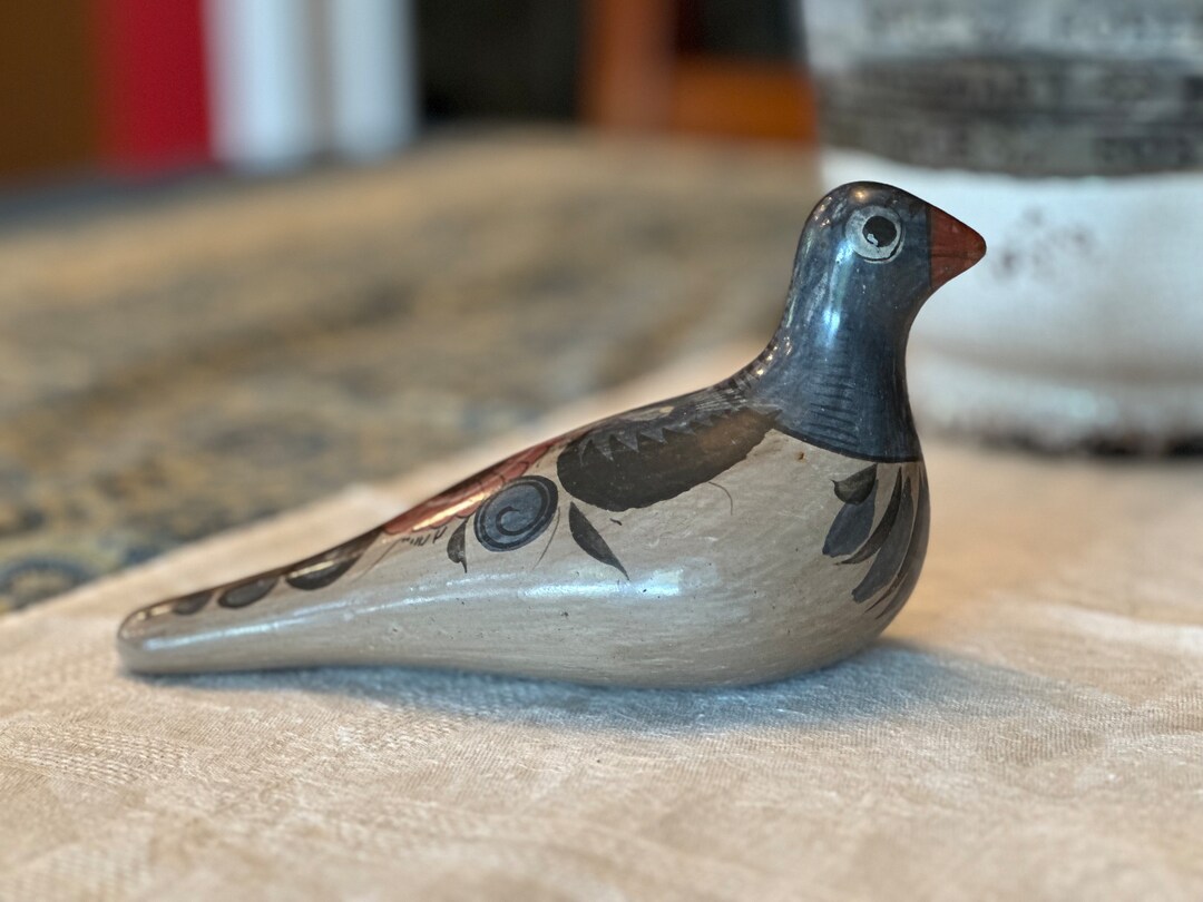 Vintage Tonala Bird Burnished Clay Bird Figurine Signed Mexican Folk ...