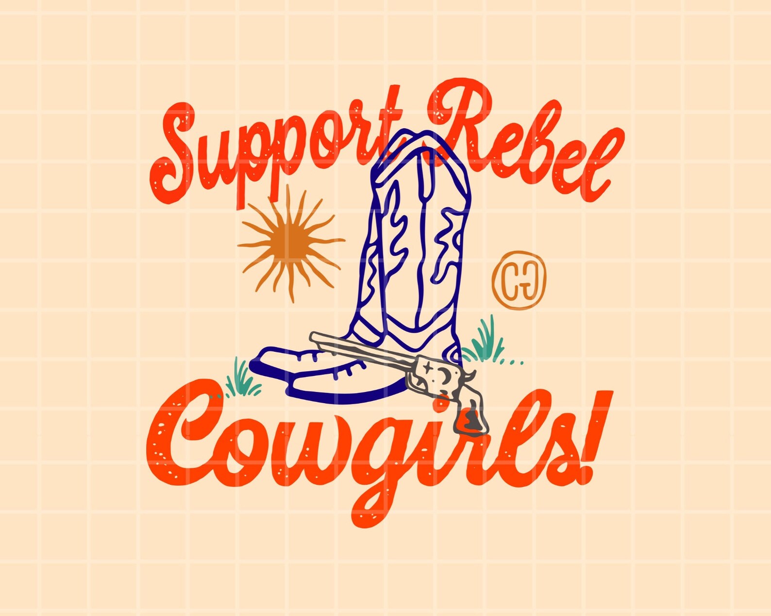 Support Rebel Cowgirls Western Grunge .PNG Design, Digital File ...