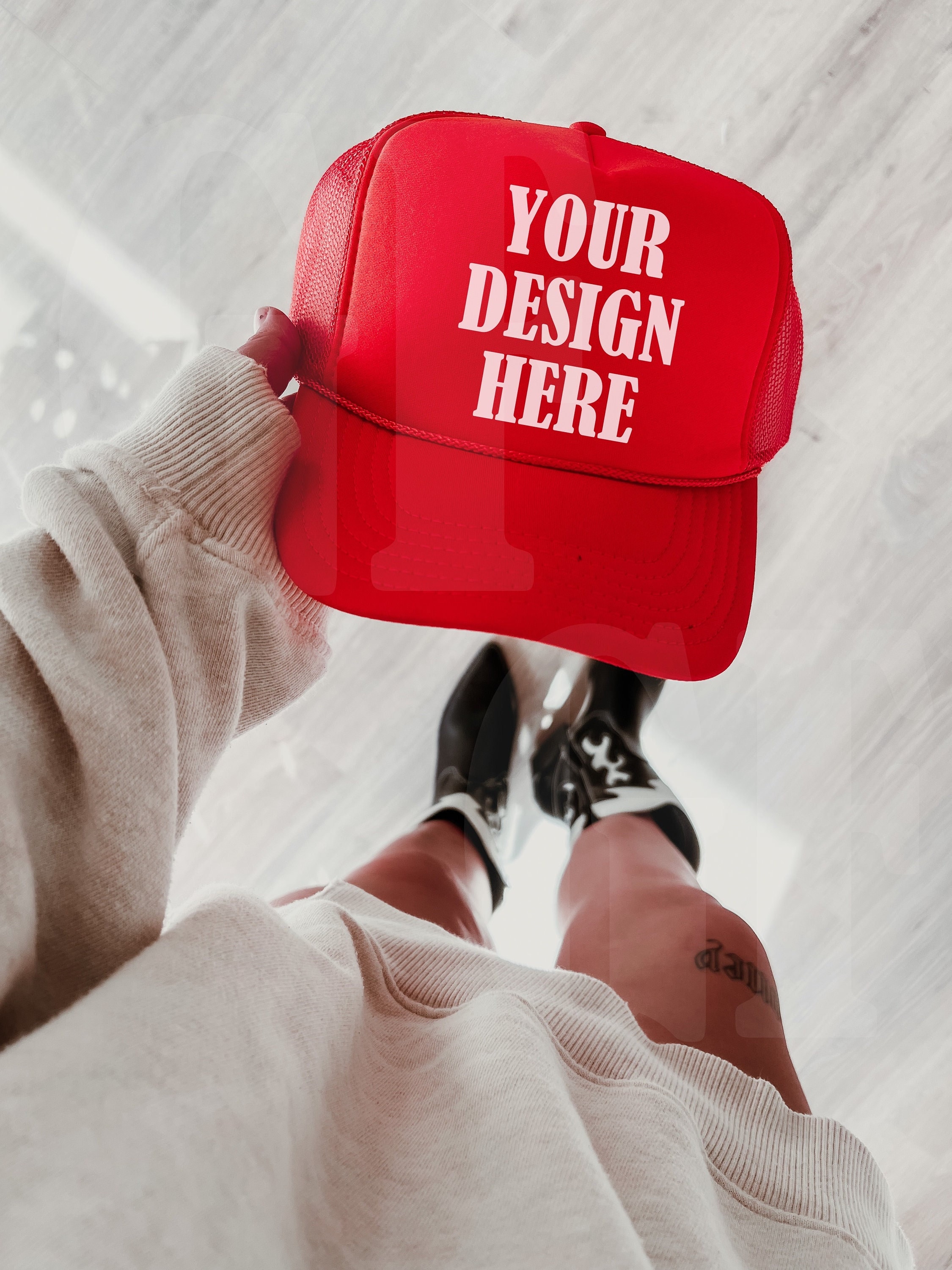 Otto Foam Trucker Hat 39-165 Mockup Red - Trucker Mockup - Lifestyle ...