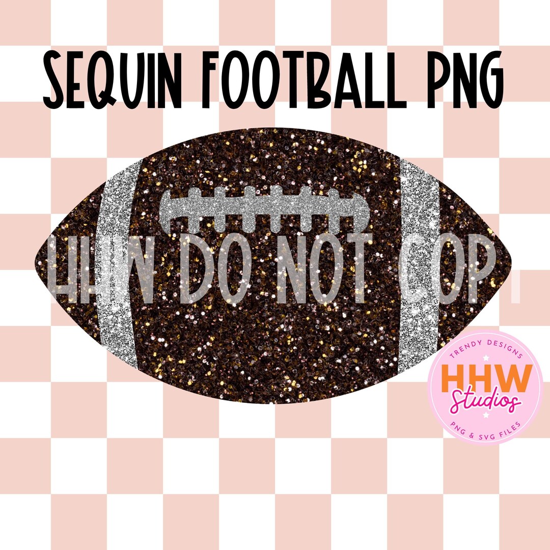 Faux Sequin Football Glitter Football PNG Design Glitter Hand Drawn ...