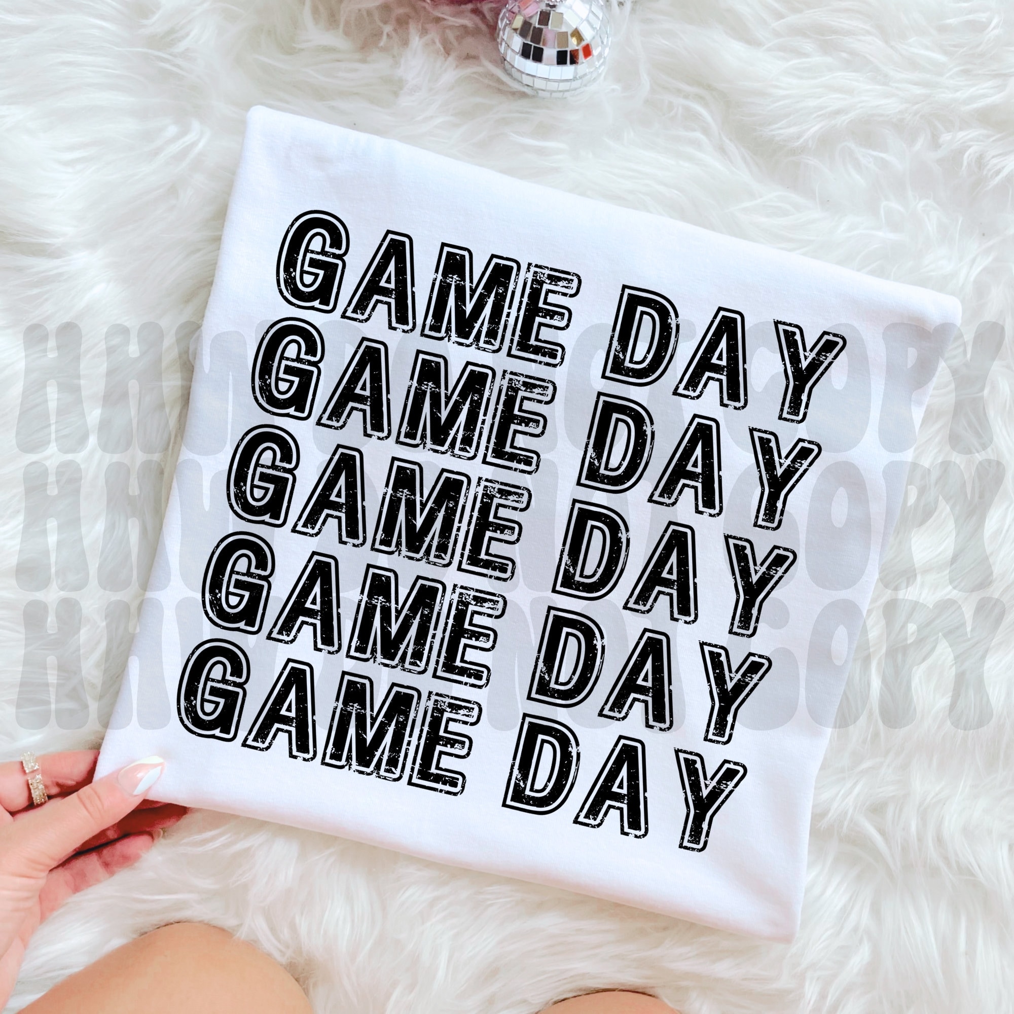Game Day Png, Distressed Gameday Stacked PNG, Retro Font Png, Trendy ...