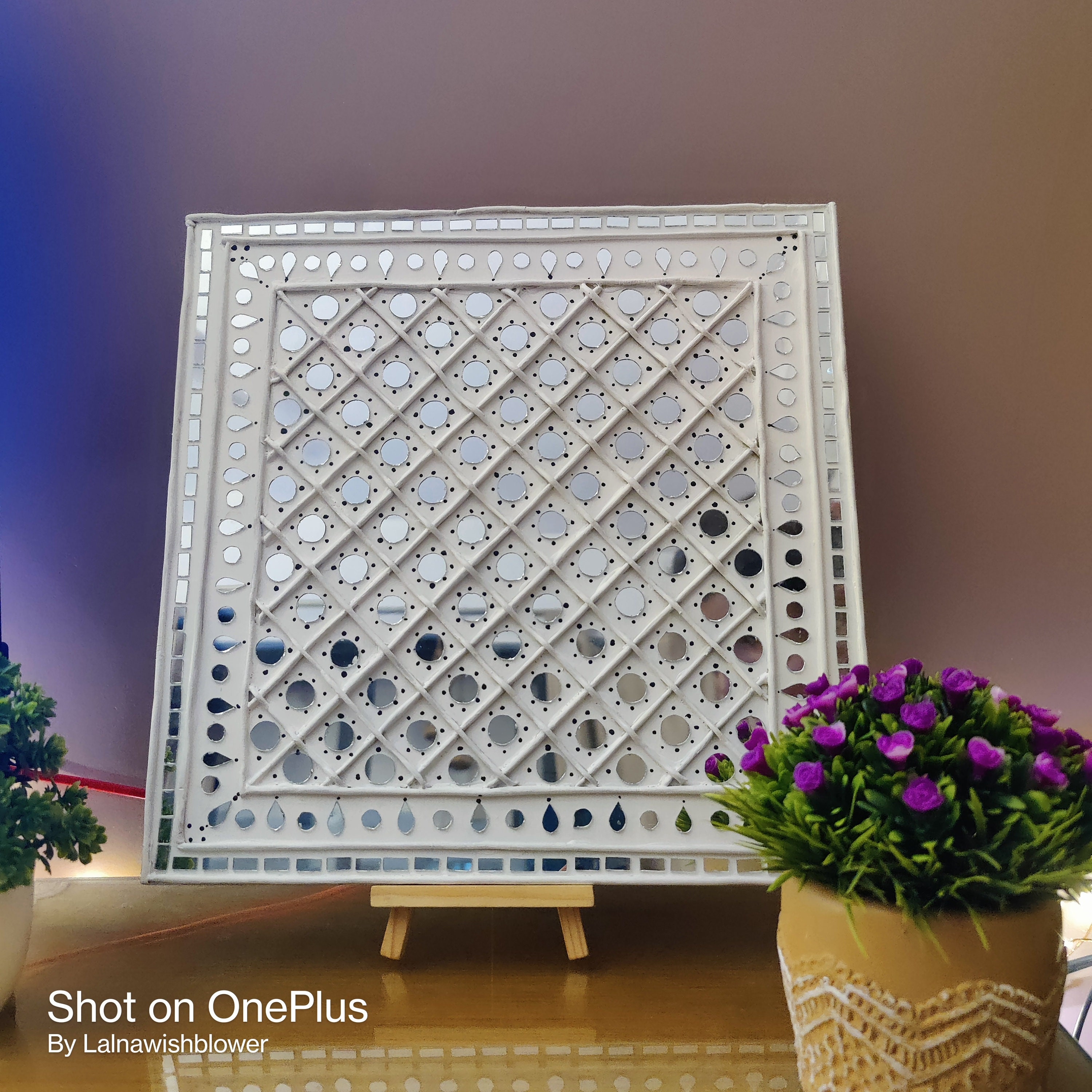 Handmade Mirrorwork Lippan Art, on 12x12 MDF Board, Traditional Art ...