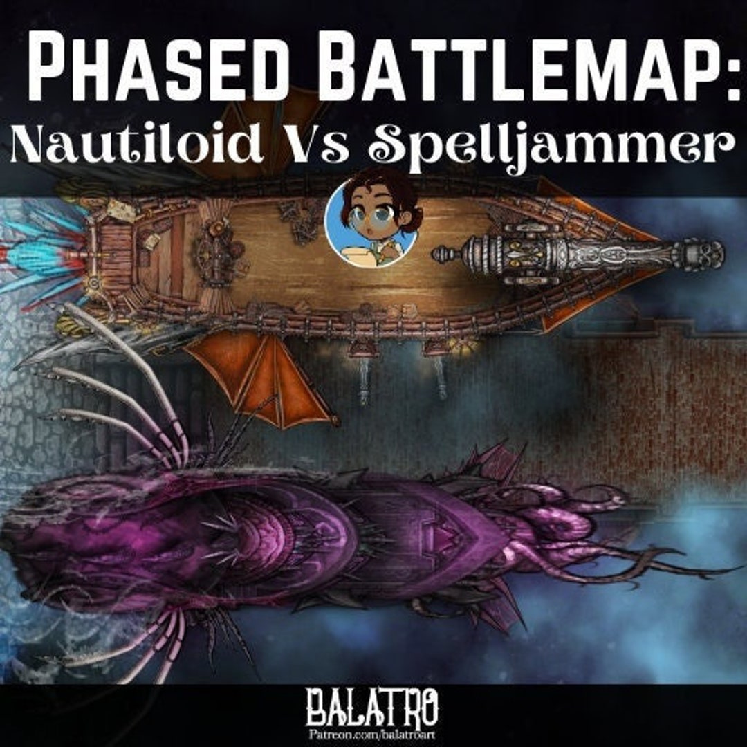 Nautiloid Vs Spelljammer Phased Battle Map Dnd Battle Map - Etsy