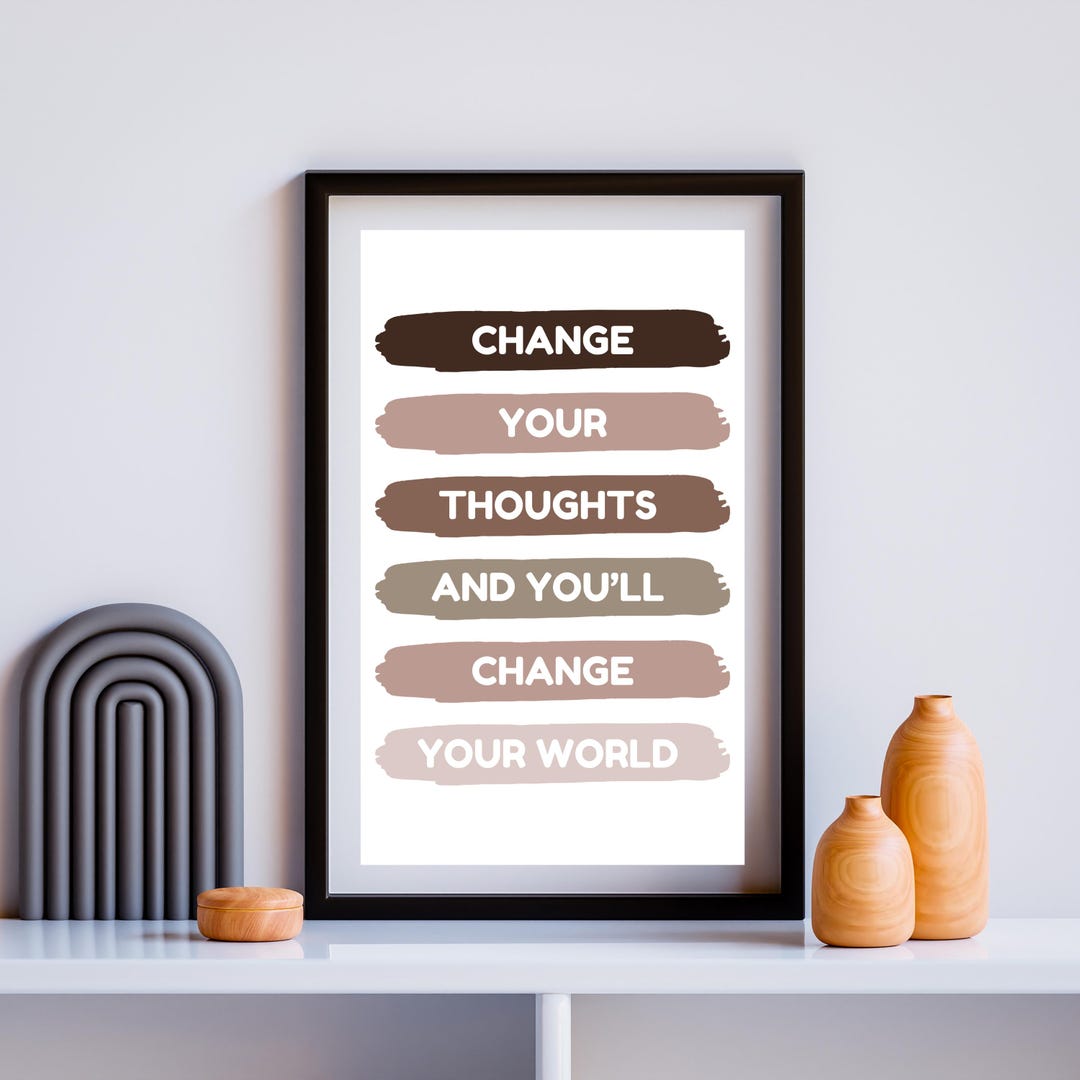 Change Your Thoughts and You'll Change Your World Poster, Motivational ...