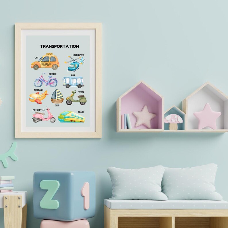 Transportation Poster for Educational Kids | Digital Download Printable ...