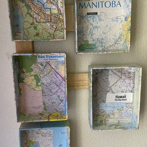 Multi-cubby Map Decoupage Wall Shelf - Etsy