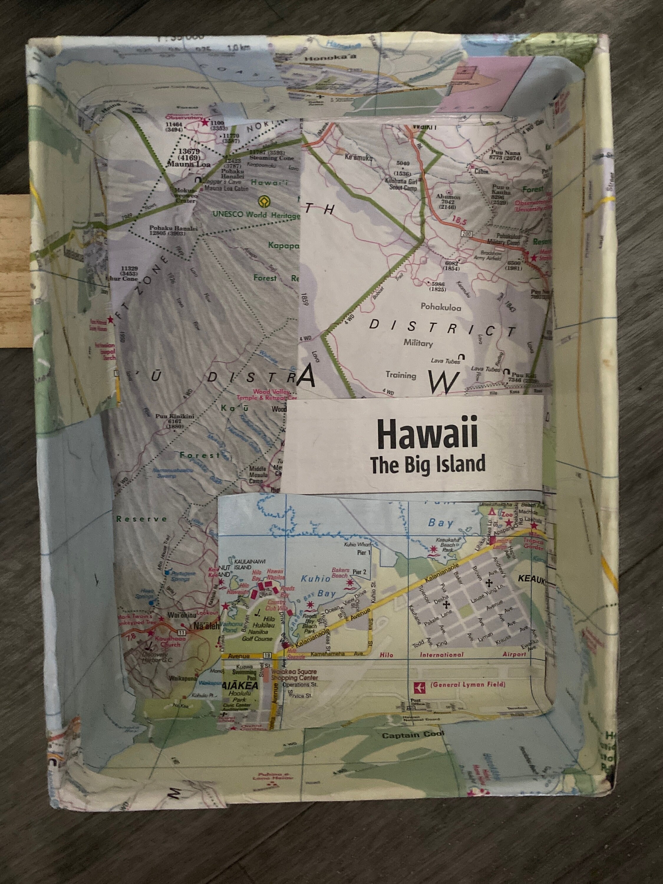 Multi-cubby Map Decoupage Wall Shelf - Etsy