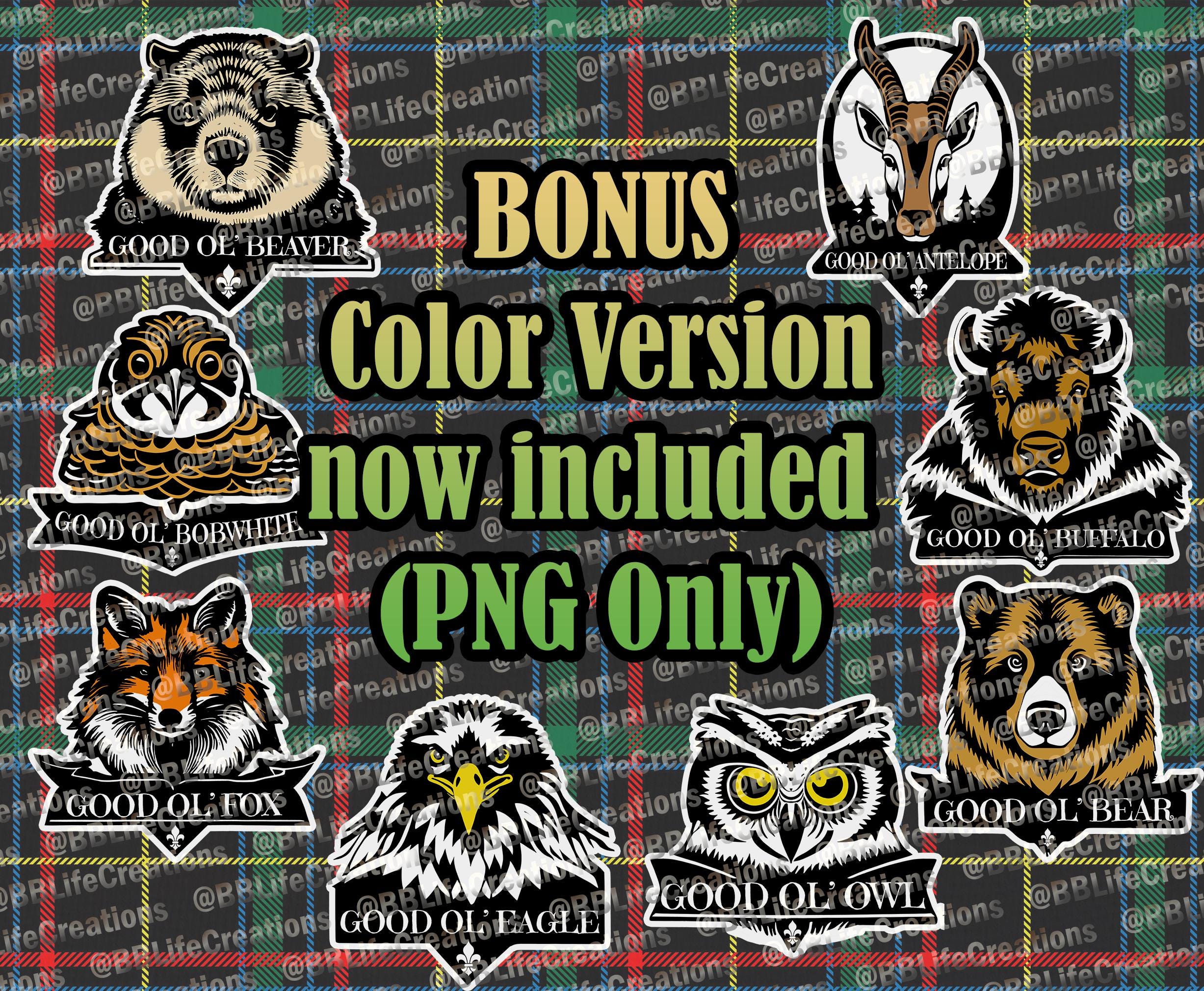 Good Ol' Critter 8-pack PNG/SVG Digital Download - Set of Beaver ...