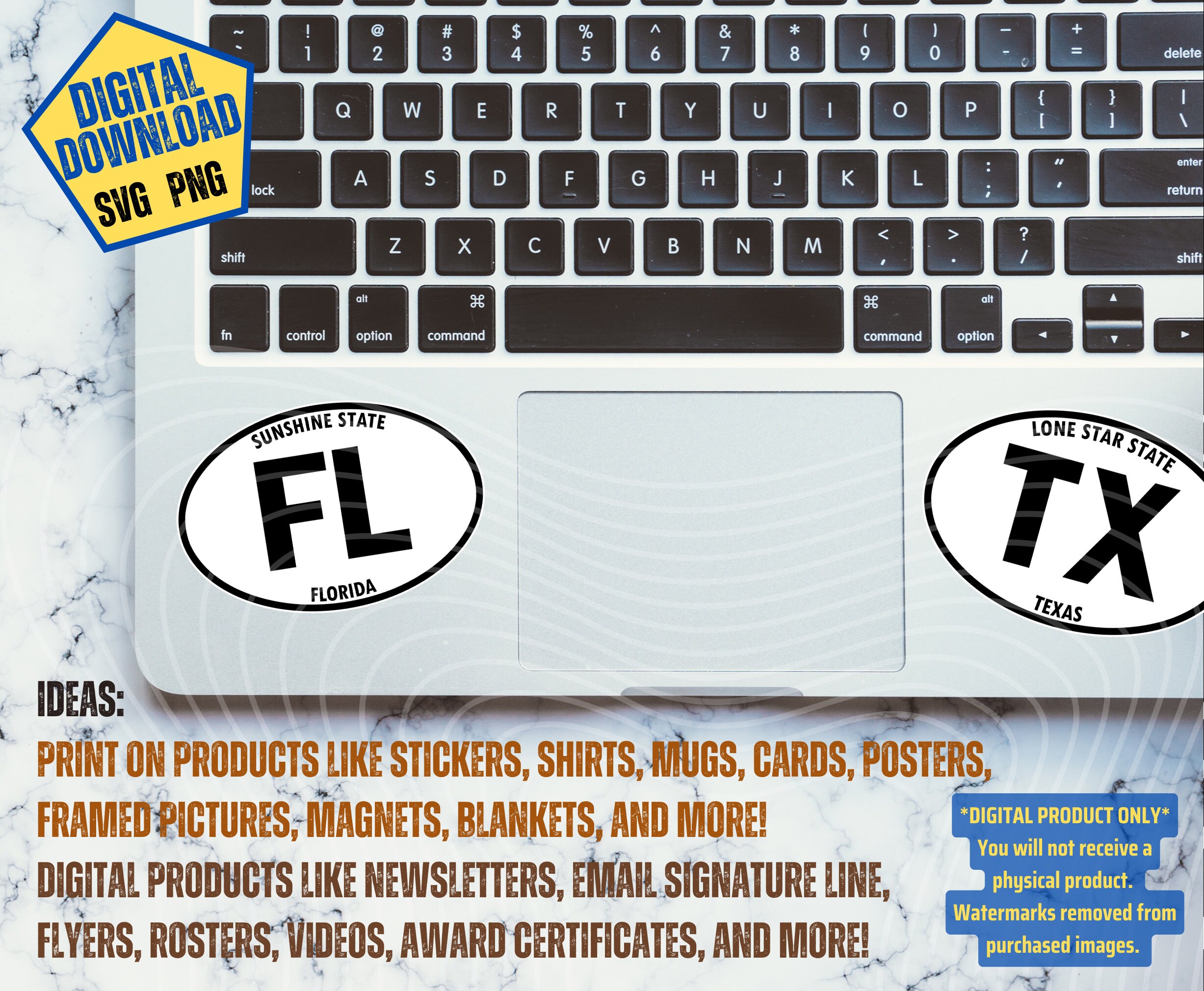 50 States Oval Travel Sticker Collection PNG/SVG Digital Download - 86 ...