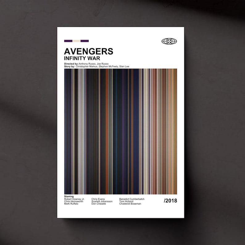 Avengers: Infinity War Poster Barcode Movie Art Vintage - Etsy UK