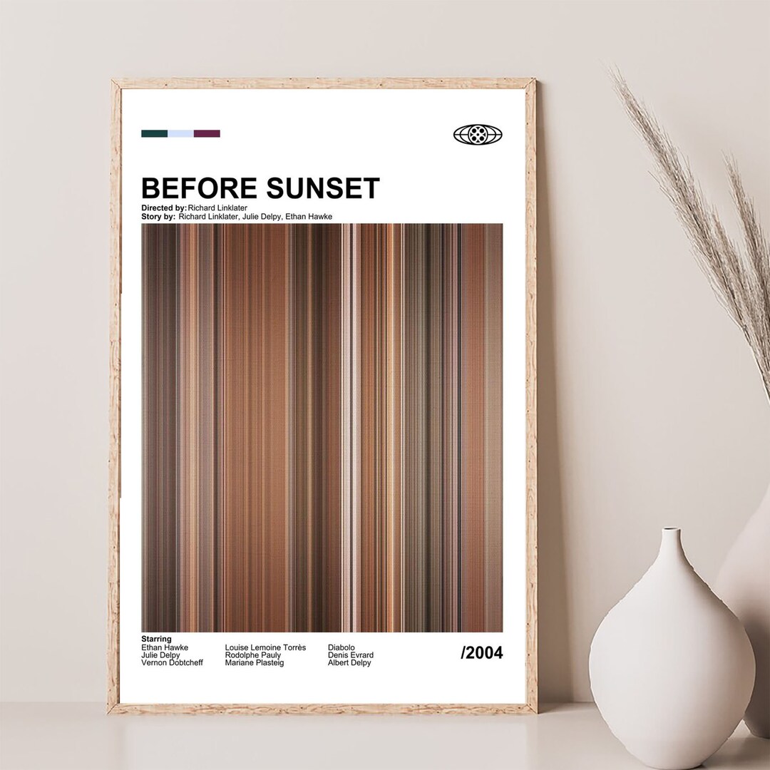 Before Sunset Poster Barcode Movie Art Vintage Vertical - Etsy