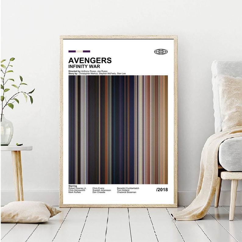 Avengers: Infinity War Poster Barcode Movie Art Vintage - Etsy UK